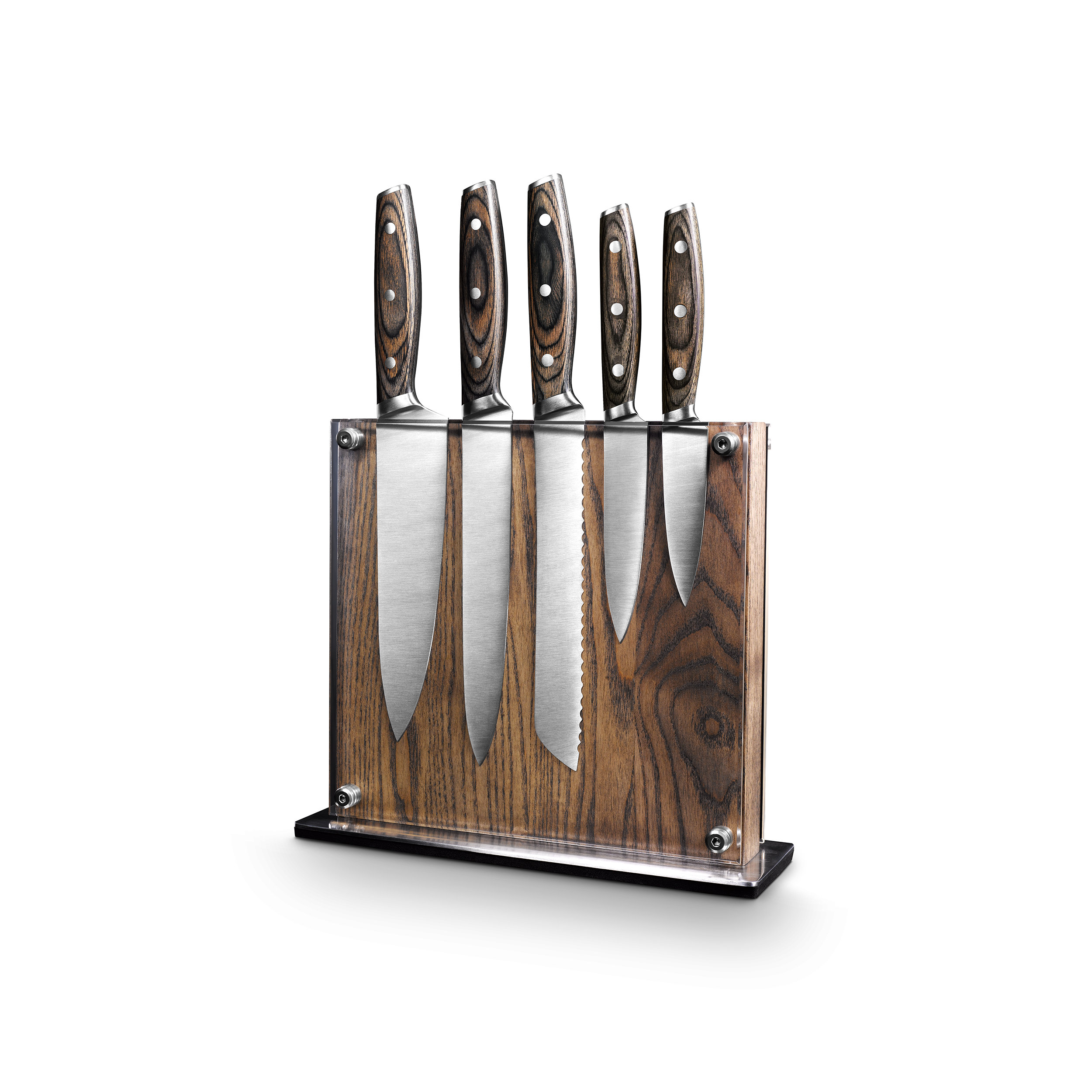 Art and Cook Ash Wood Magnetic 6 Piece Knife Block Set & Reviews | Wayfair