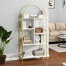 Willa Arlo™ Interiors Mackinnon Gold/White Arched Etagere Bookcase ...