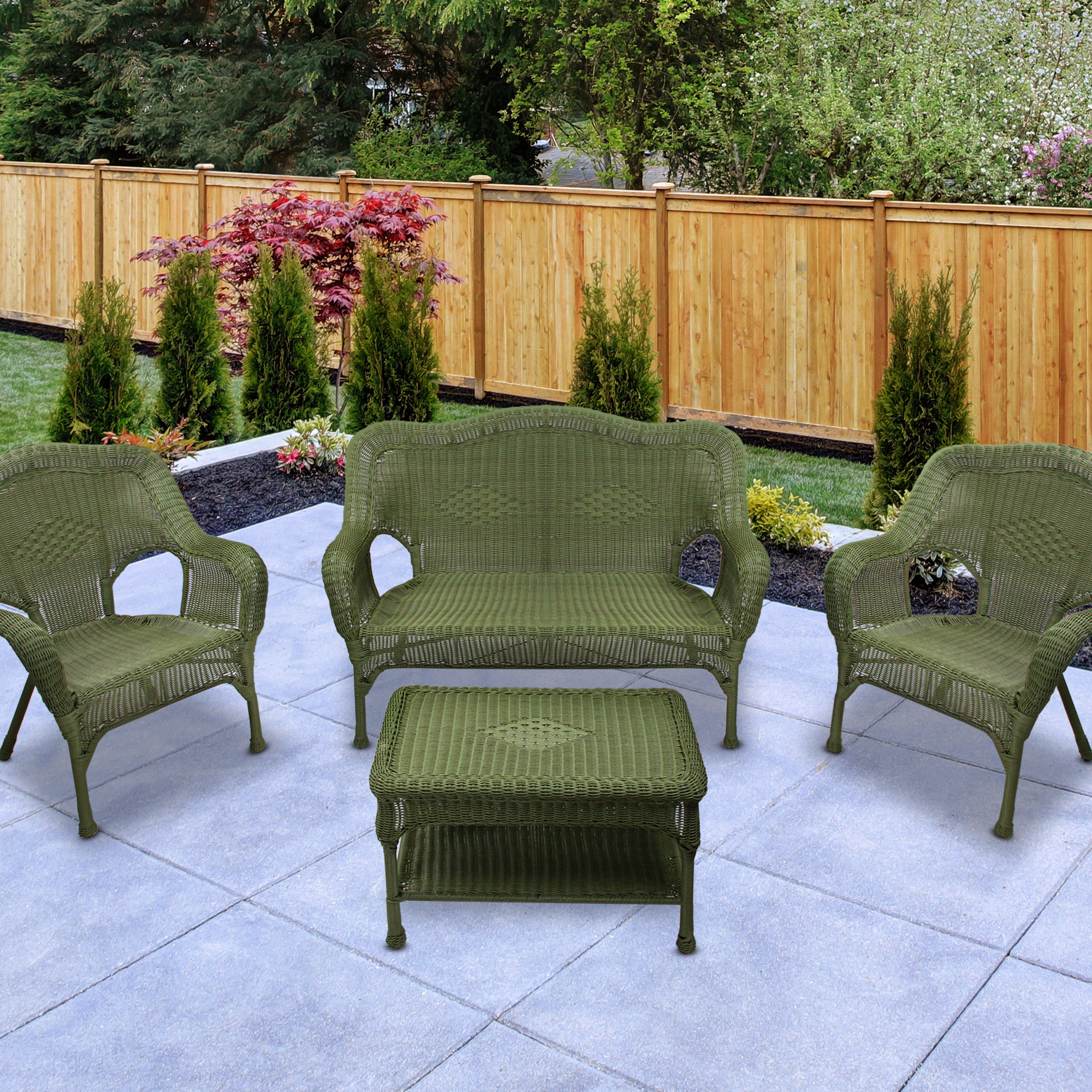 Northlight Seasonal Wicker Outdoor Patio Conversation Set - 4Pc | Wayfair