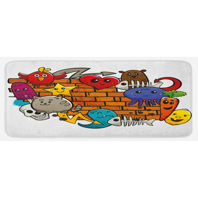East Urban Home Graffiti Kitchen Mat | Wayfair