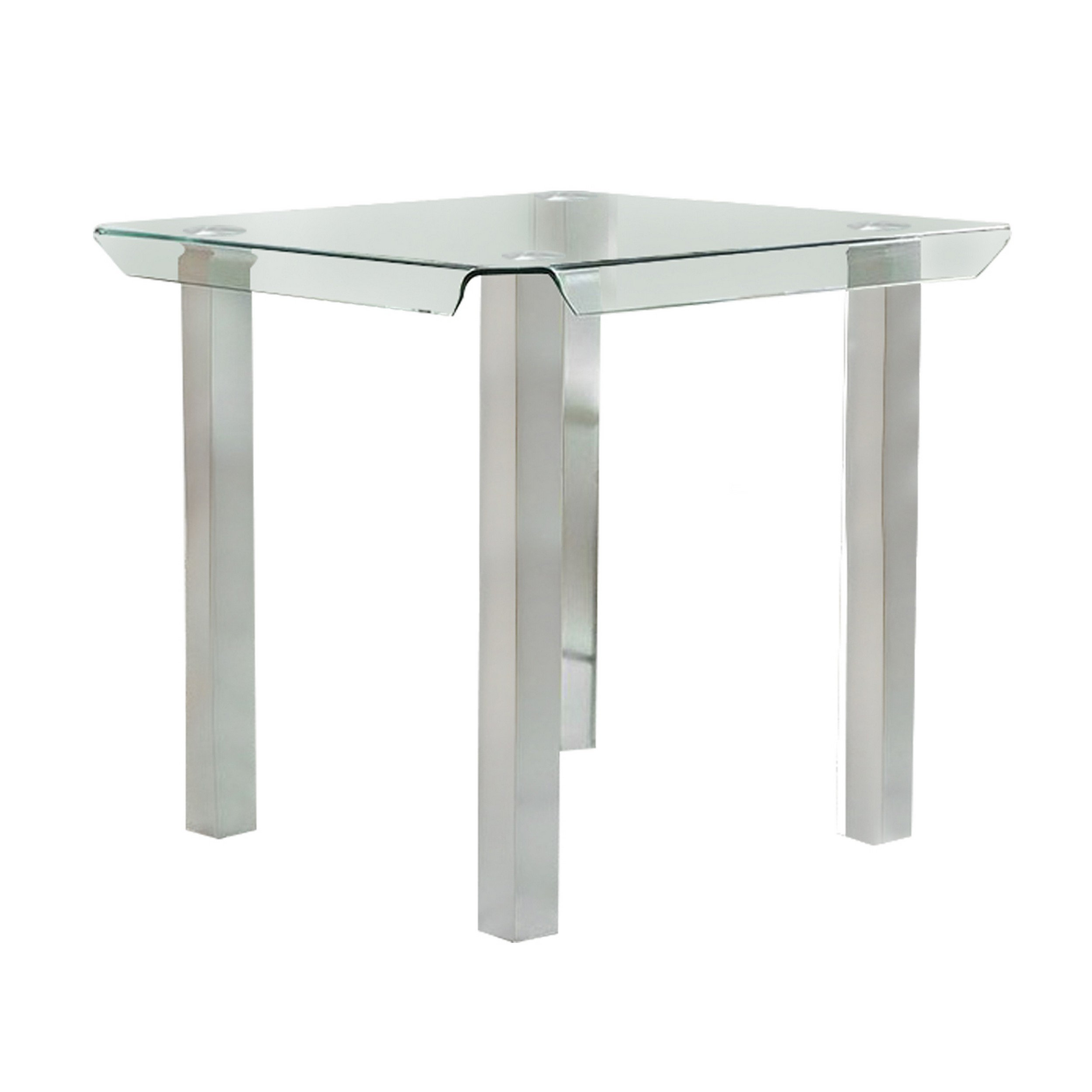 Mercer41 Jan 39 Inch Counter Height Glass Table, Square Top, Curved ...