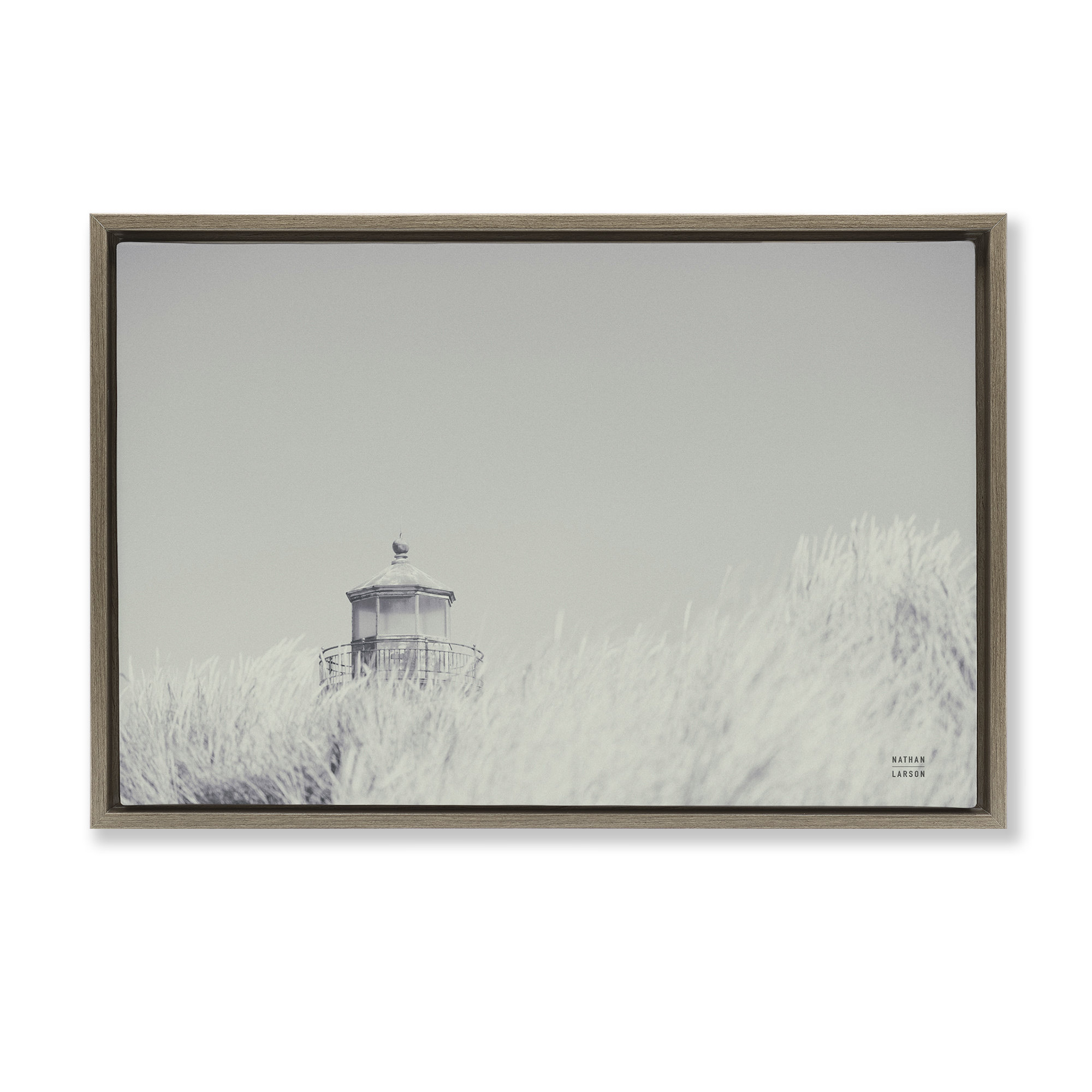 Breakwater Bay Grey Lighthouse View Framed Floater Canvas by Nathan ...