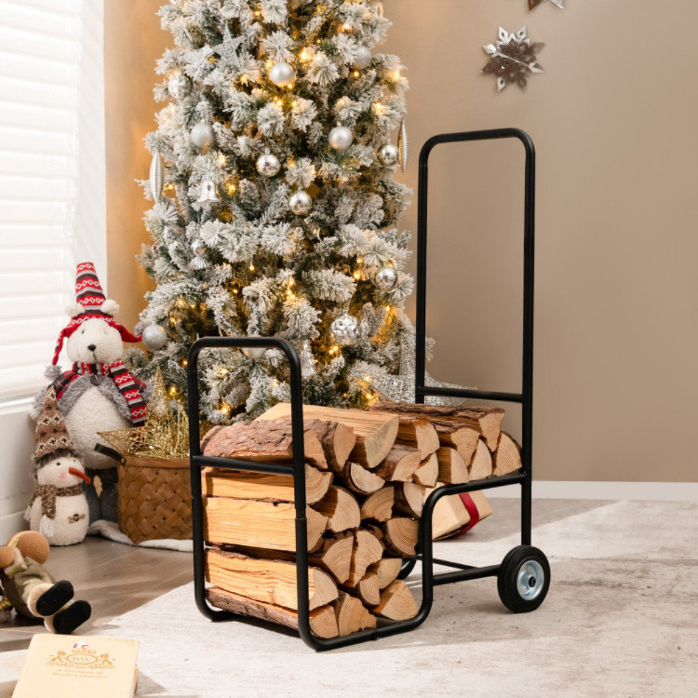 Arlmont & Co. Firewood Log Cart Carrier With Anti-Slip And Wear ...