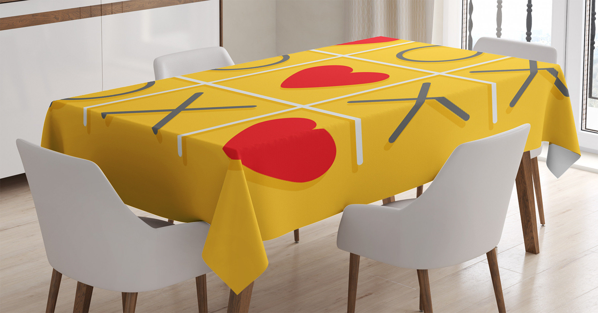 East Urban Home Ambesonne Love Tablecloth, Tic-Tac-Toe Game With Xoxo ...