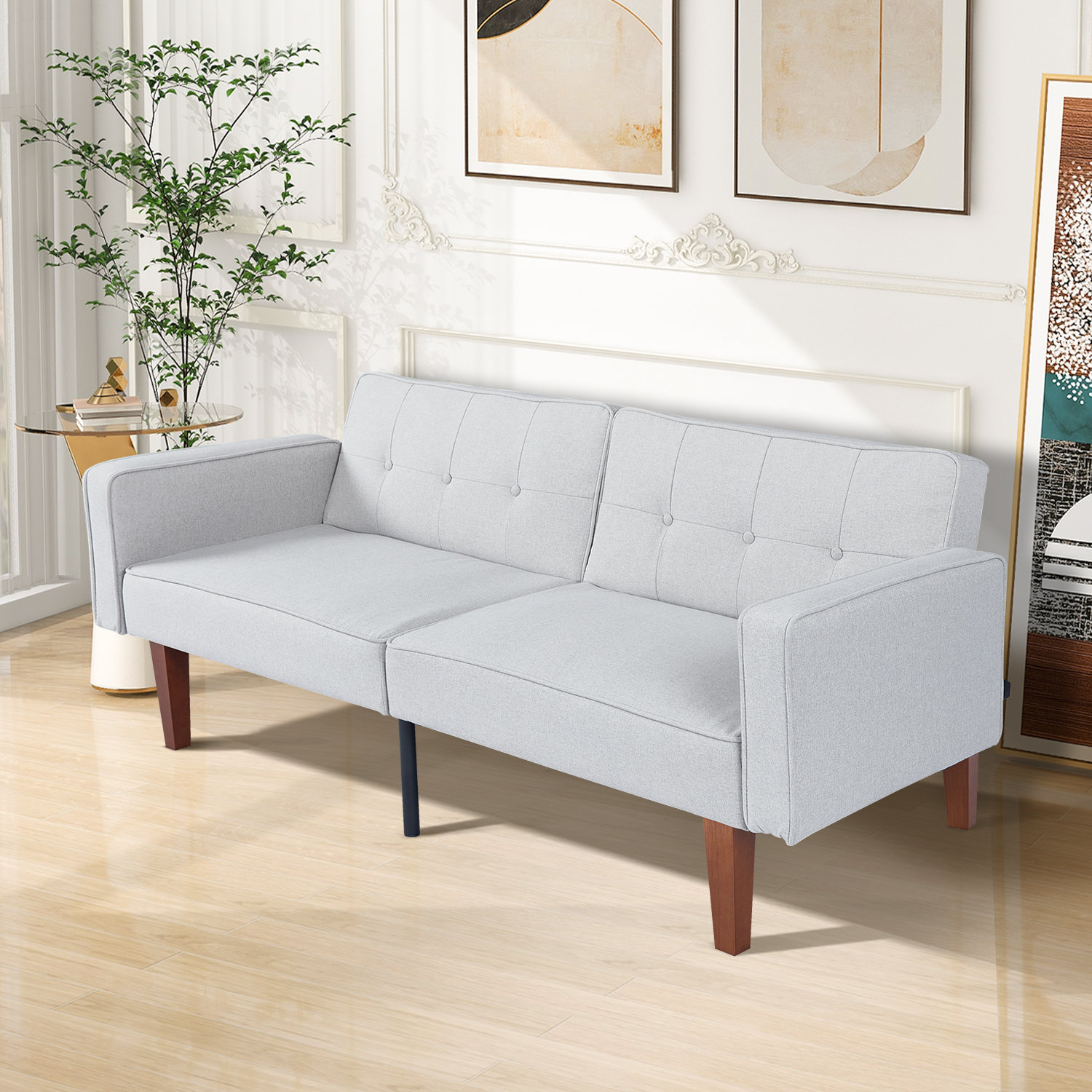 George Oliver Lelland Full / Double 68.11'' Upholstered Tufted Futon ...