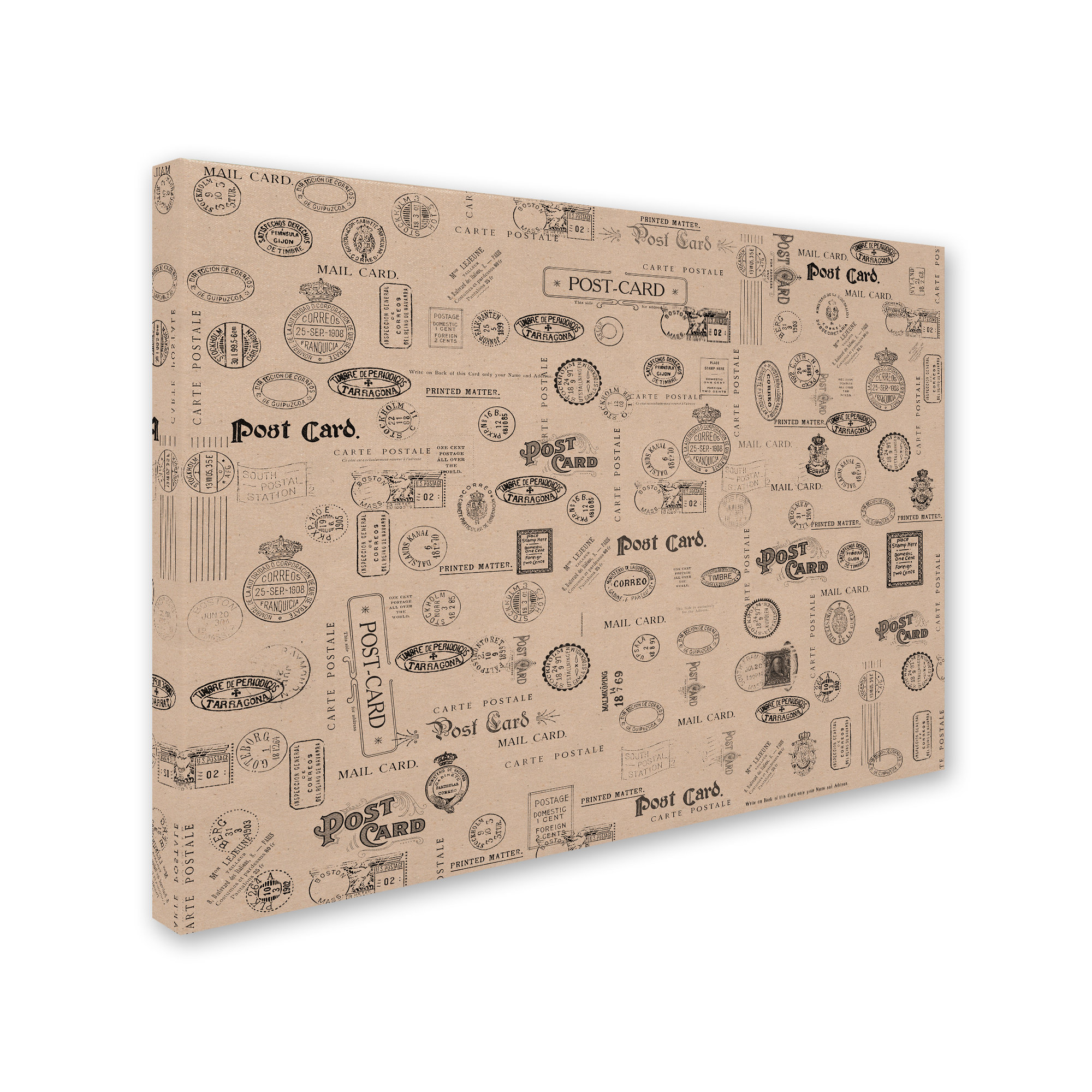 Ophelia & Co. 'Vintage Postage Cardboard' Textual Art on Wrapped Canvas ...