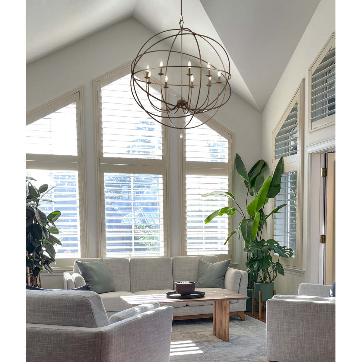 Gracie Oaks Terrionna 9 - Light Sphere Globe Chandelier | Wayfair