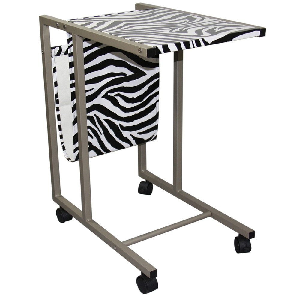 Mercer41 Modern Zebra Print Metal Laptop Cart And Desk | Wayfair