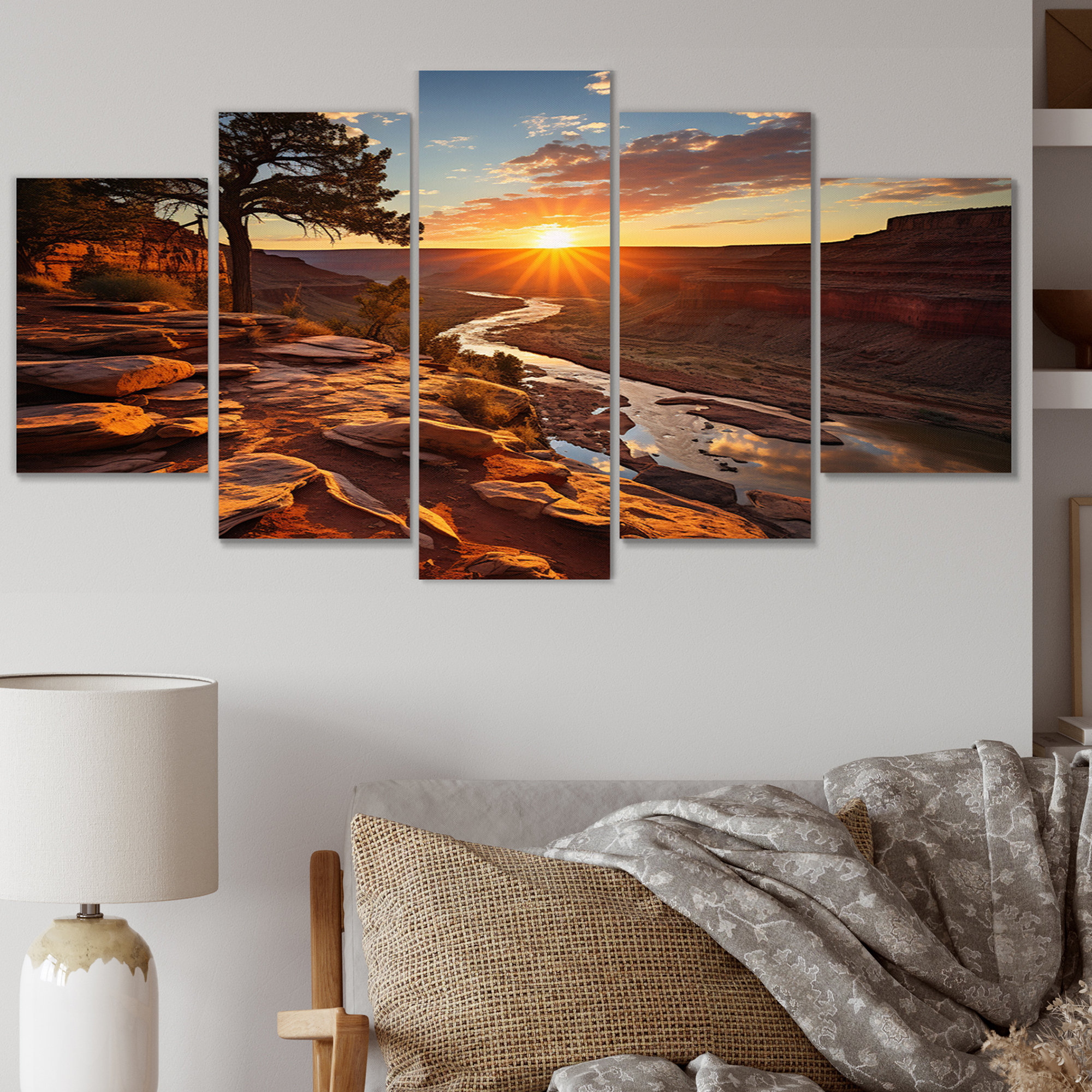 Millwood Pines Canyon Sunset II - Landscapes Wall Decor - 5 Panels ...