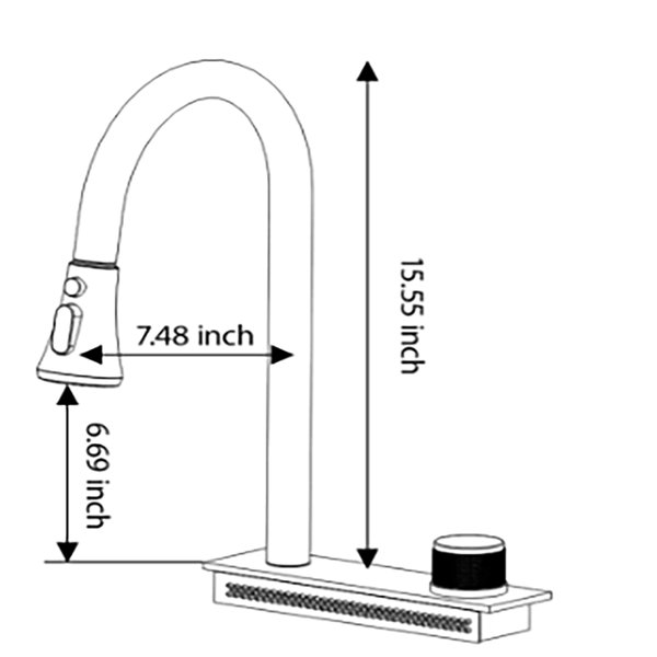Kivaritio White Quartz Composite Kitchen Sink 33X22" - Waterfall Style ...