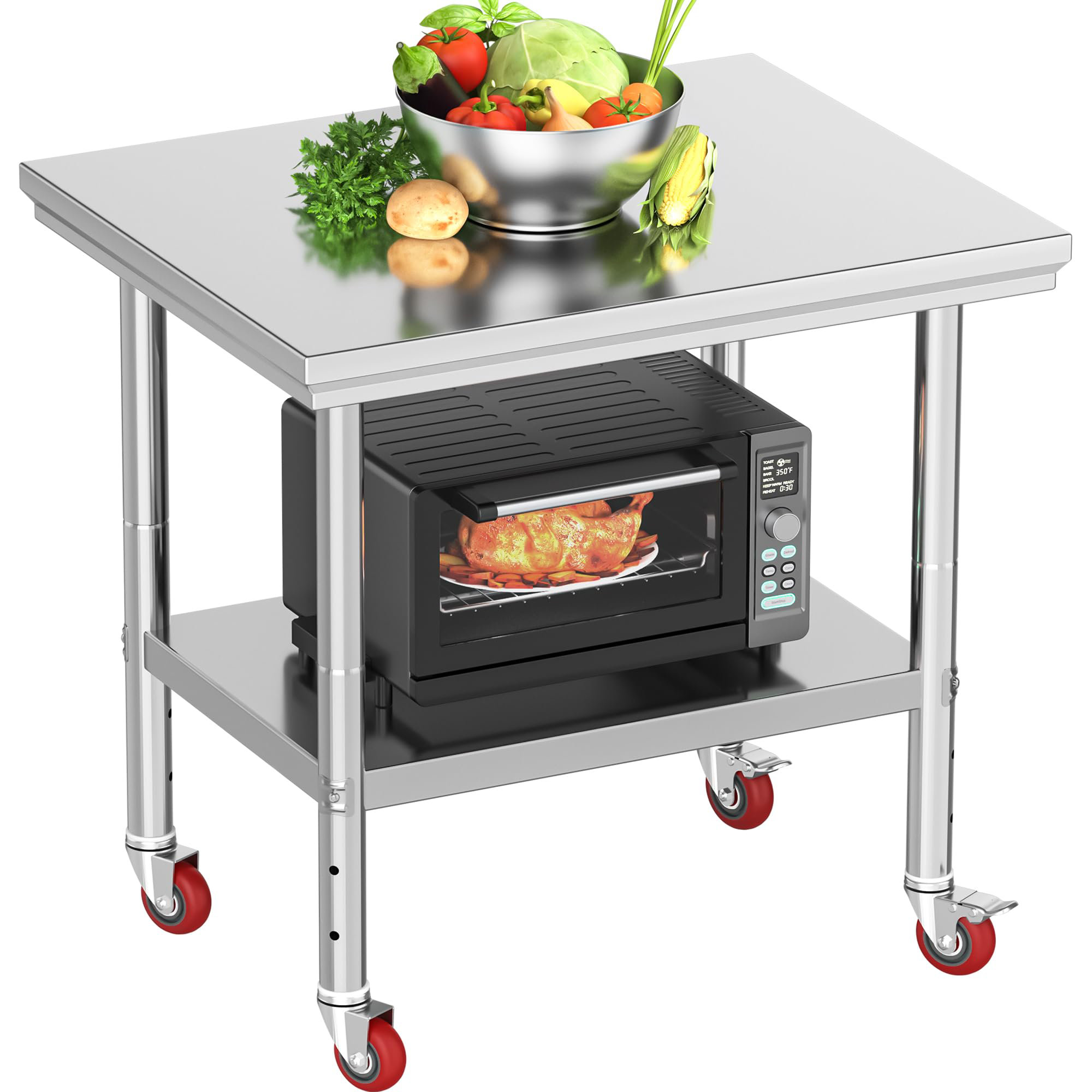 IRONKY NSF Stainless Steel Table, Work Table with Wheels | Wayfair