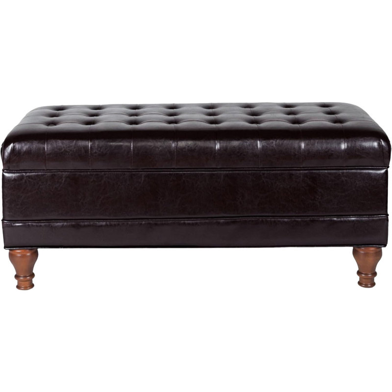 Canora Grey Deluxe Tufted Storage Bench with Hinged Lid, Espresso | Wayfair