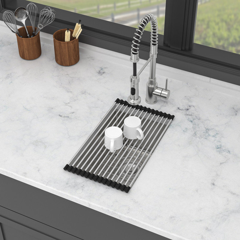 FLASH VAYNE Compact Undermount Single Bowl Stainless Steel Kitchen Sink ...