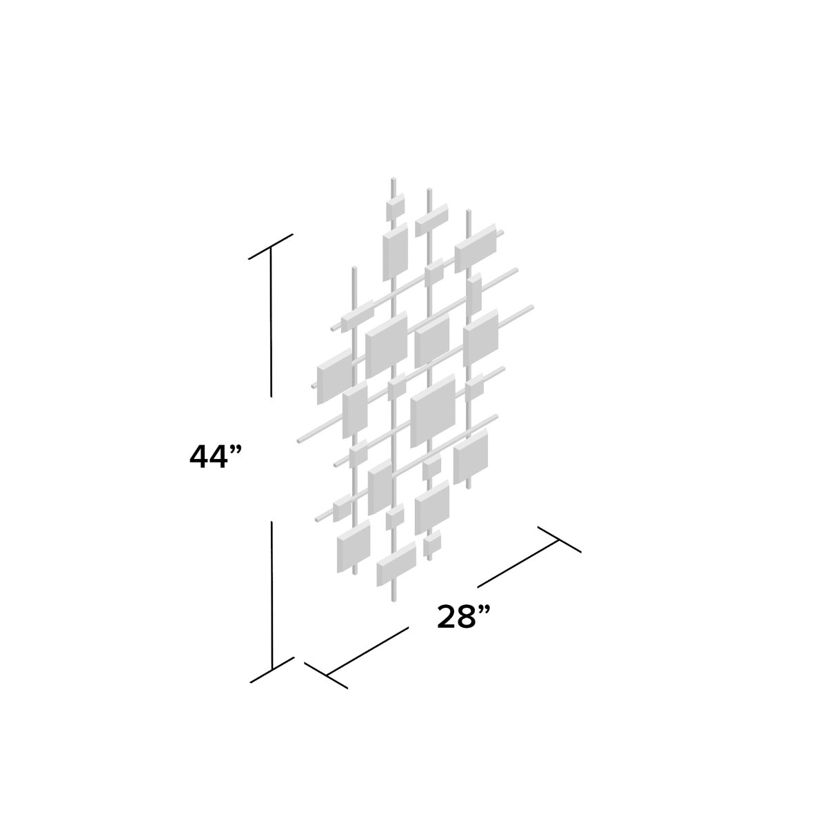 George Oliver Corisande Metal Geometric Black Wall Decor with Square ...