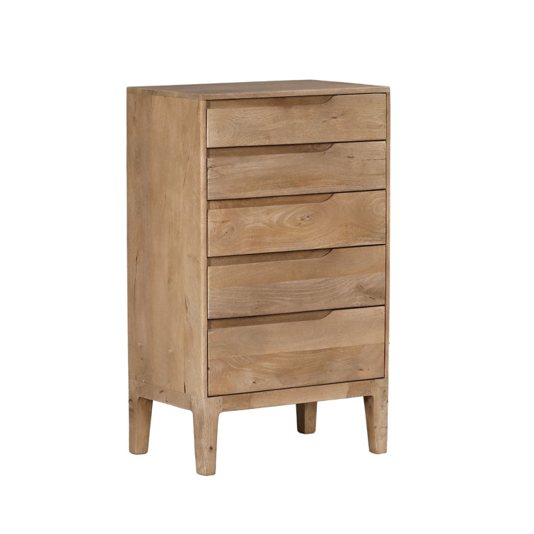 Union Rustic Ancey 5 Drawer 60Cm W Solid Wood Chest of Drawers ...