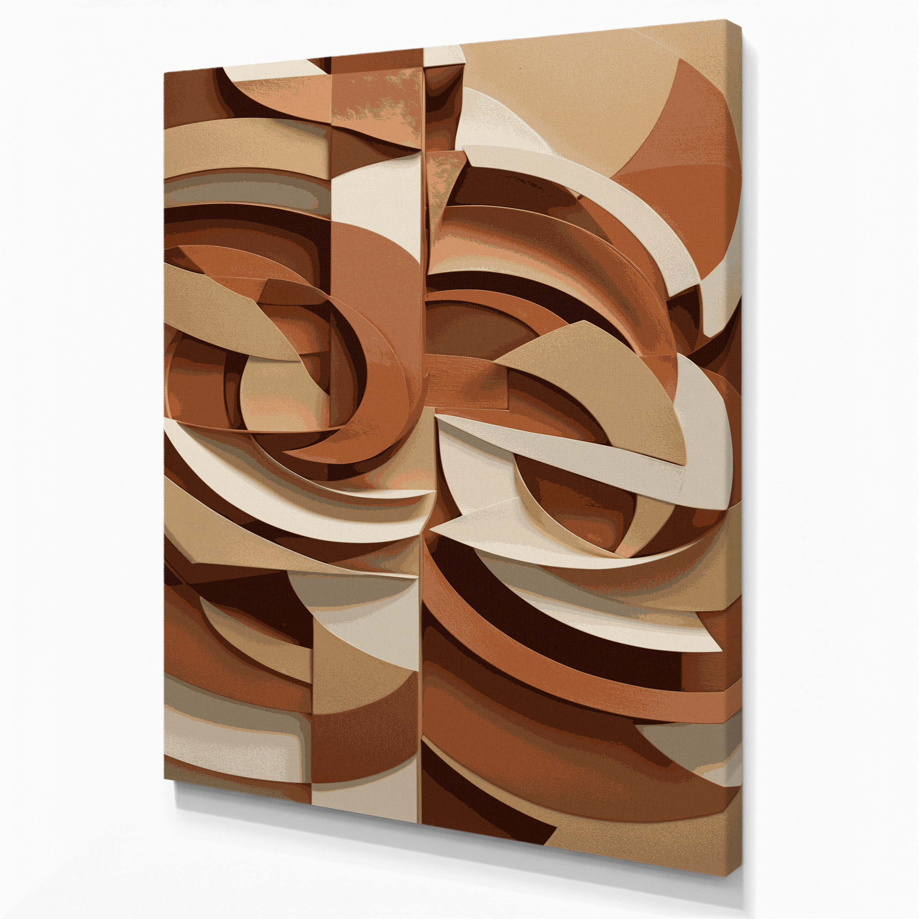 George Oliver Abstract Shapes 83 Brown Canvas Wall Art | Wayfair