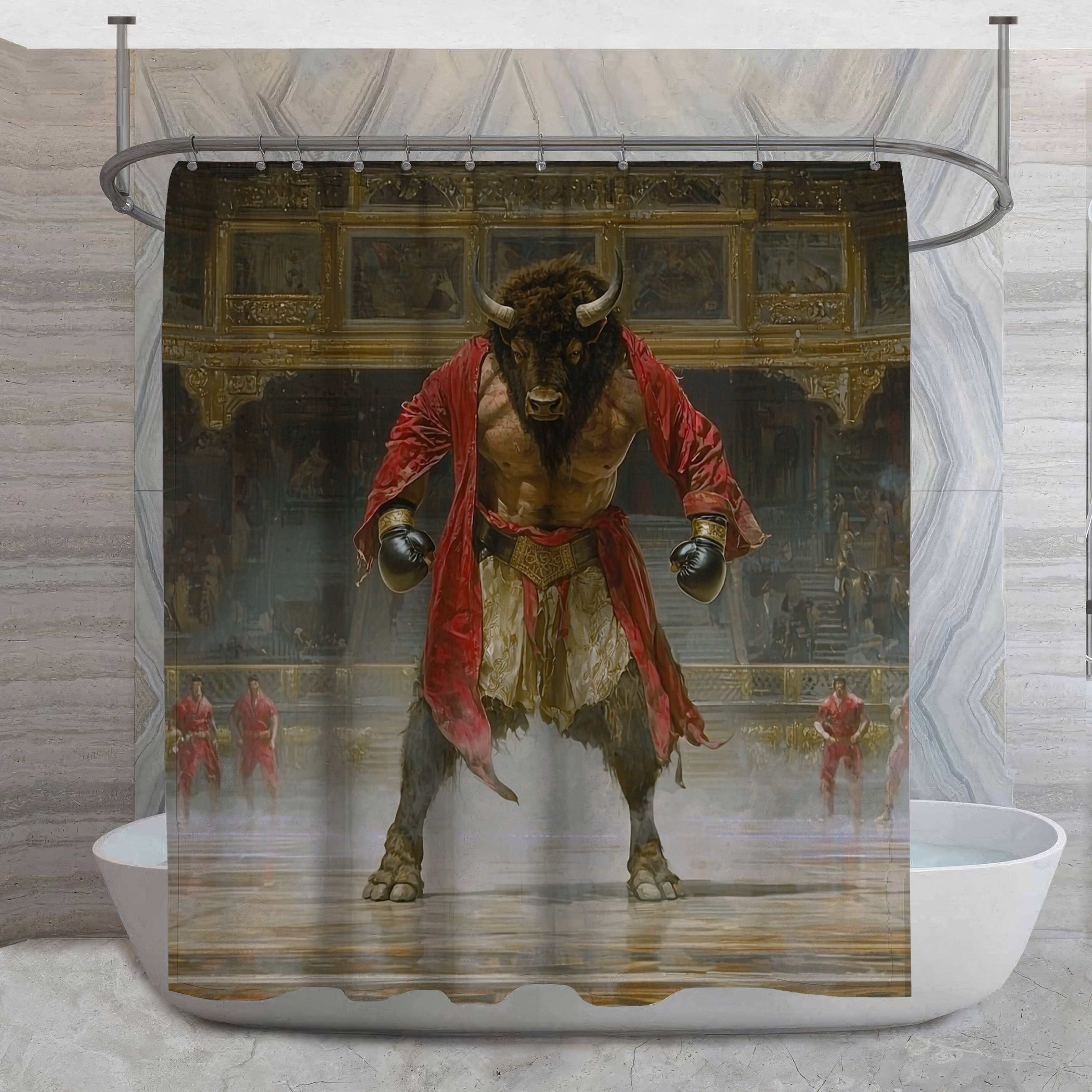 Corrigan Studio® Minotaur Shower Curtain - Mythology Bathroom Decor ...