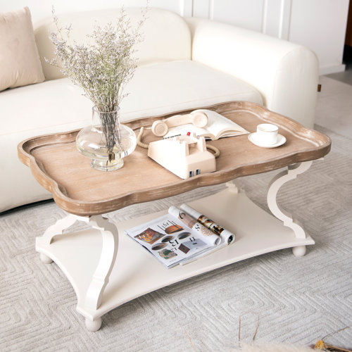 Ophelia & Co. Plaisance Rustic Farmhouse Cottage Core Coffee Table ...