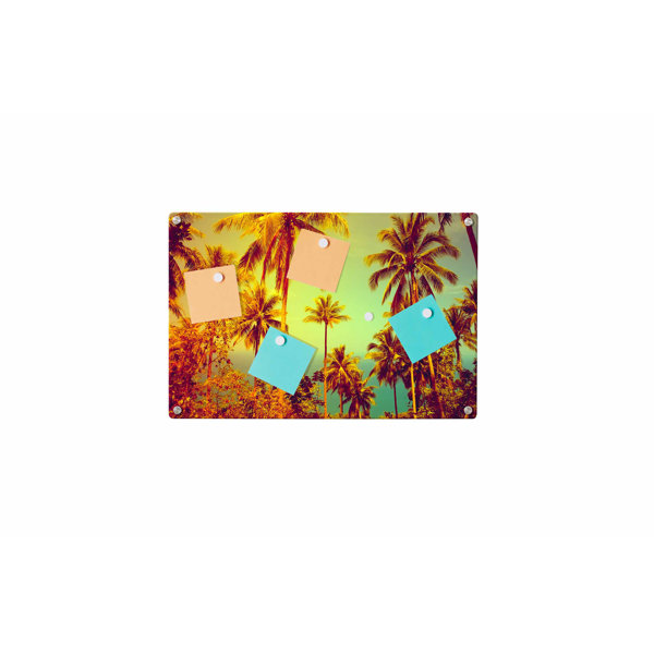 East Urban Home Palm Trees Magnetic Wall Mounted Photo Memo Board ...