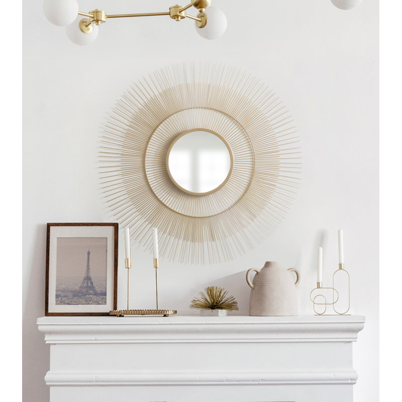 Mercer41 Round Decorative Sunburst Wall Mirror | Wayfair