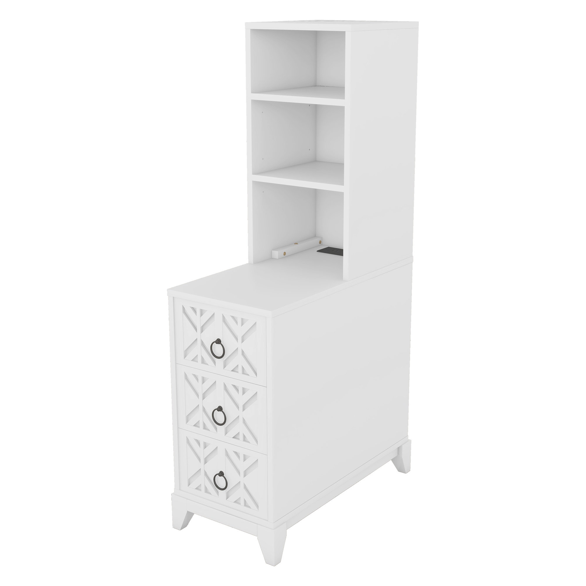 Latitude Run® End Table with 3 Drawers, Corner Table with 2 Open ...