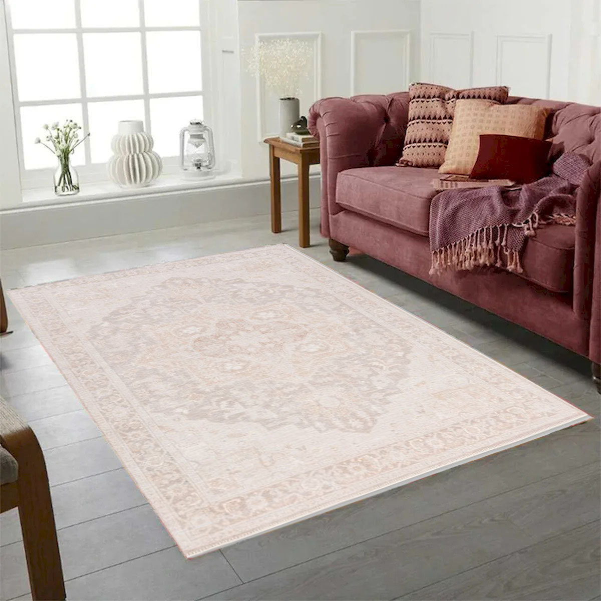 Bungalow Rose Aura Beige Gold Area Rug | Wayfair