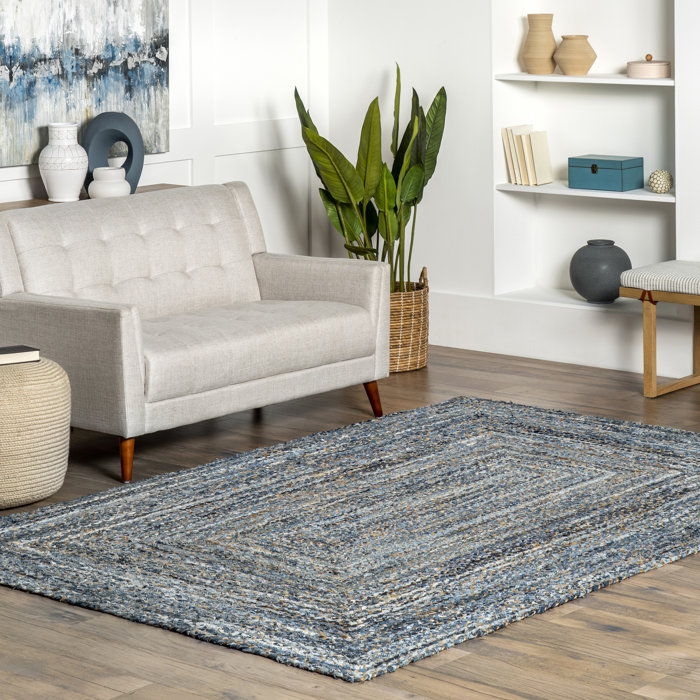 Highland Dunes Wilde Handmade Cotton Blue Rug & Reviews | Wayfair