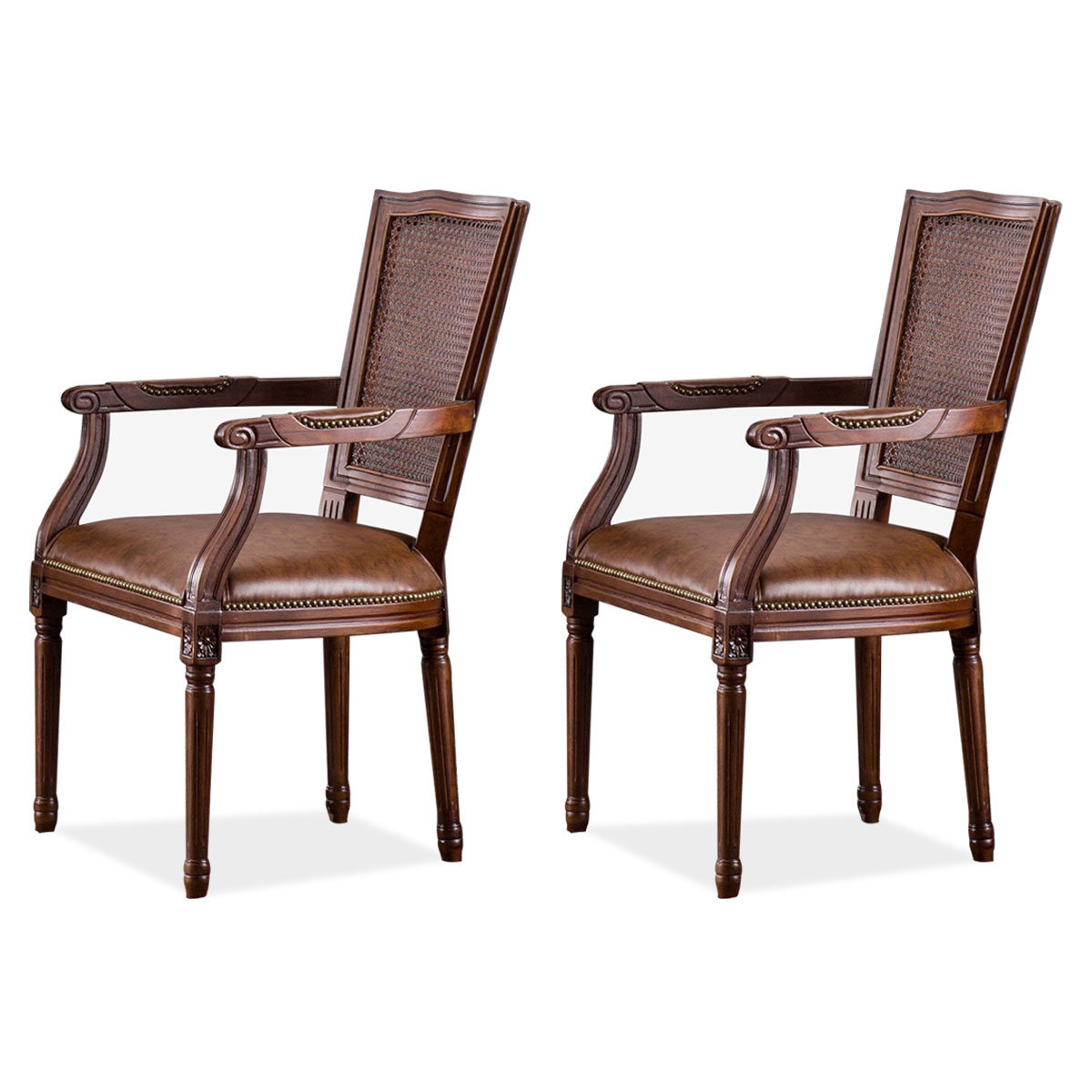 Decordreamss 23.62" Solid back arm Chair(Set of 2) | Wayfair
