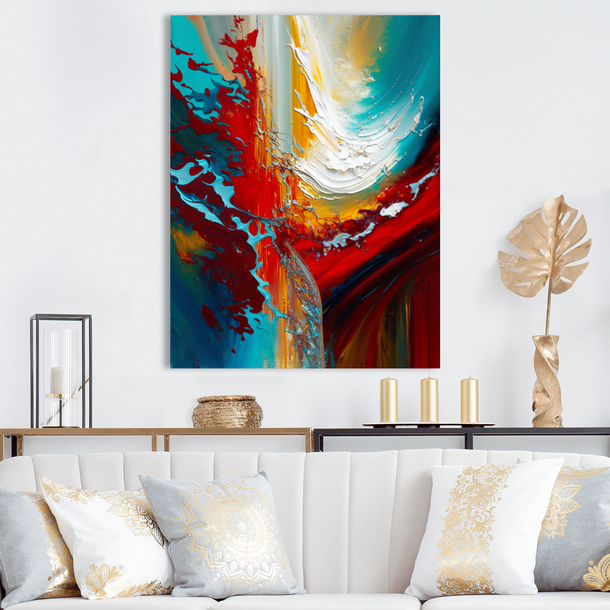 Wrought Studio™ Rhythmic Abstract Teal Awakening - Abstract Painting ...