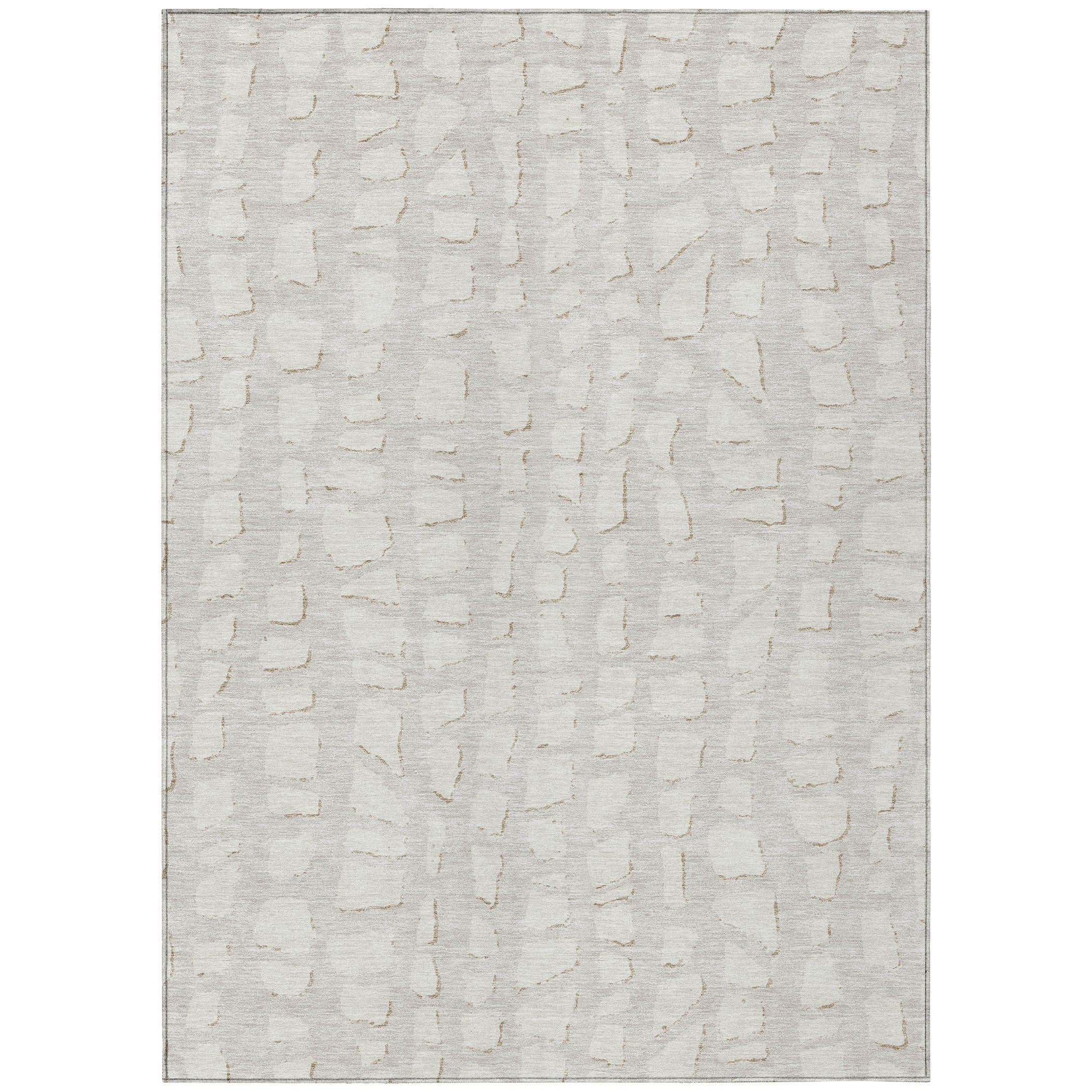 HomeRoots 8' X 10' Ivory And Beige Abstract Washable Indoor Outdoor ...