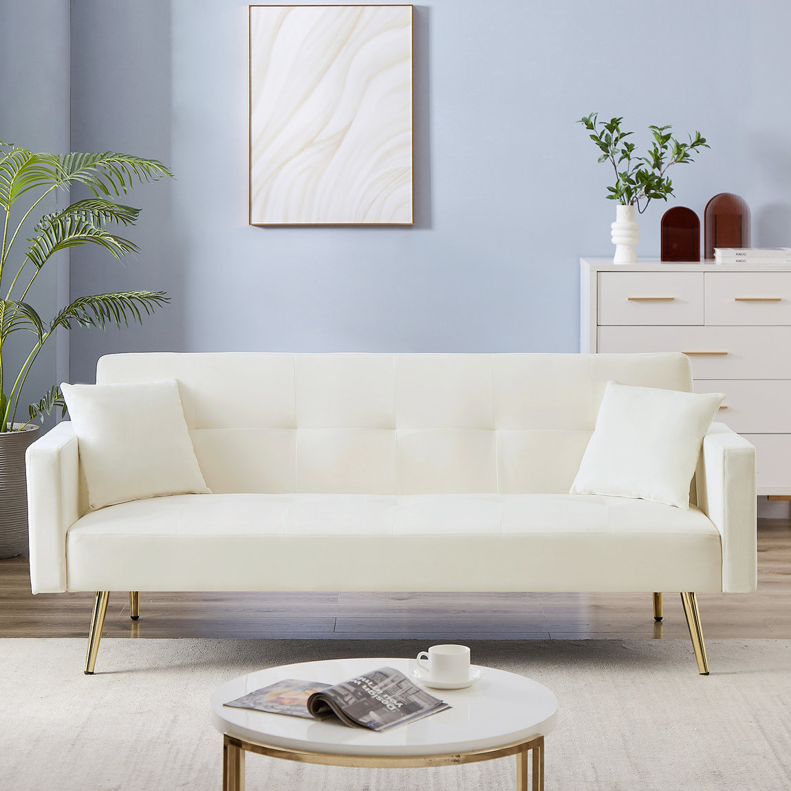 Ebern Designs Convertible Folding Futon Sofa Bed | Wayfair