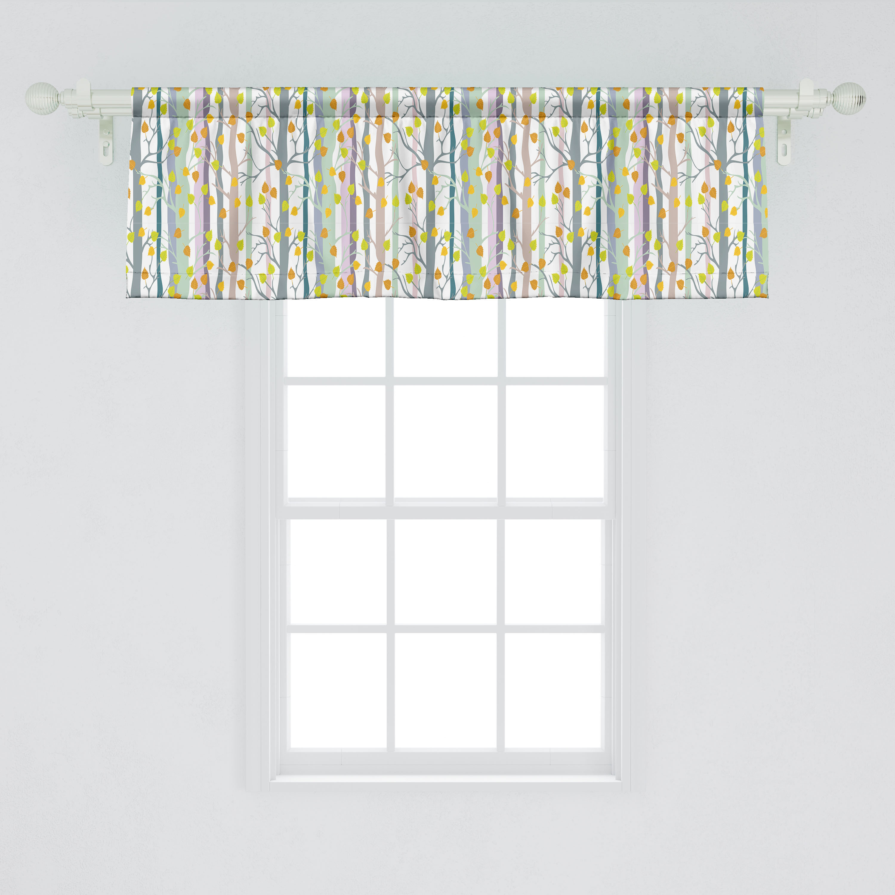 Ambesonne Autumn Valance Pack of 2 Leaves on a Tree Abstract Orange ...