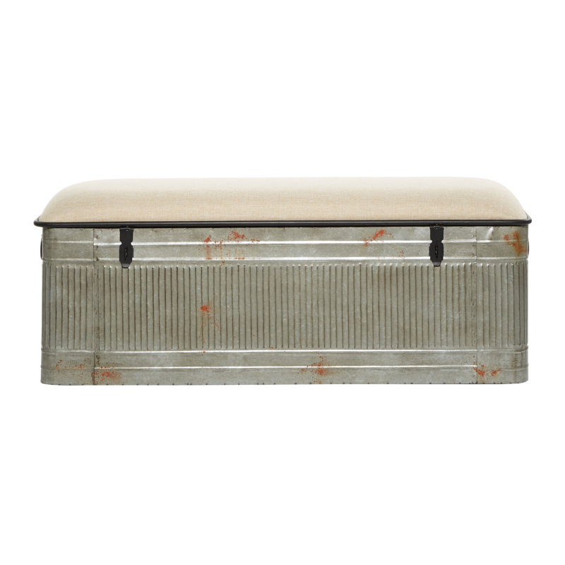 Laurel Foundry Modern Farmhouse® Metal Galvanized Room Storage Bench ...