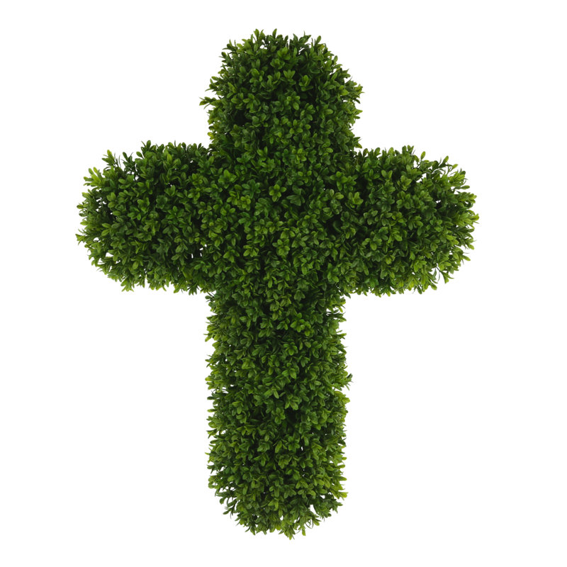 The Holiday Aisle® Outdoor UV Rated Boxwood Cross | Wayfair