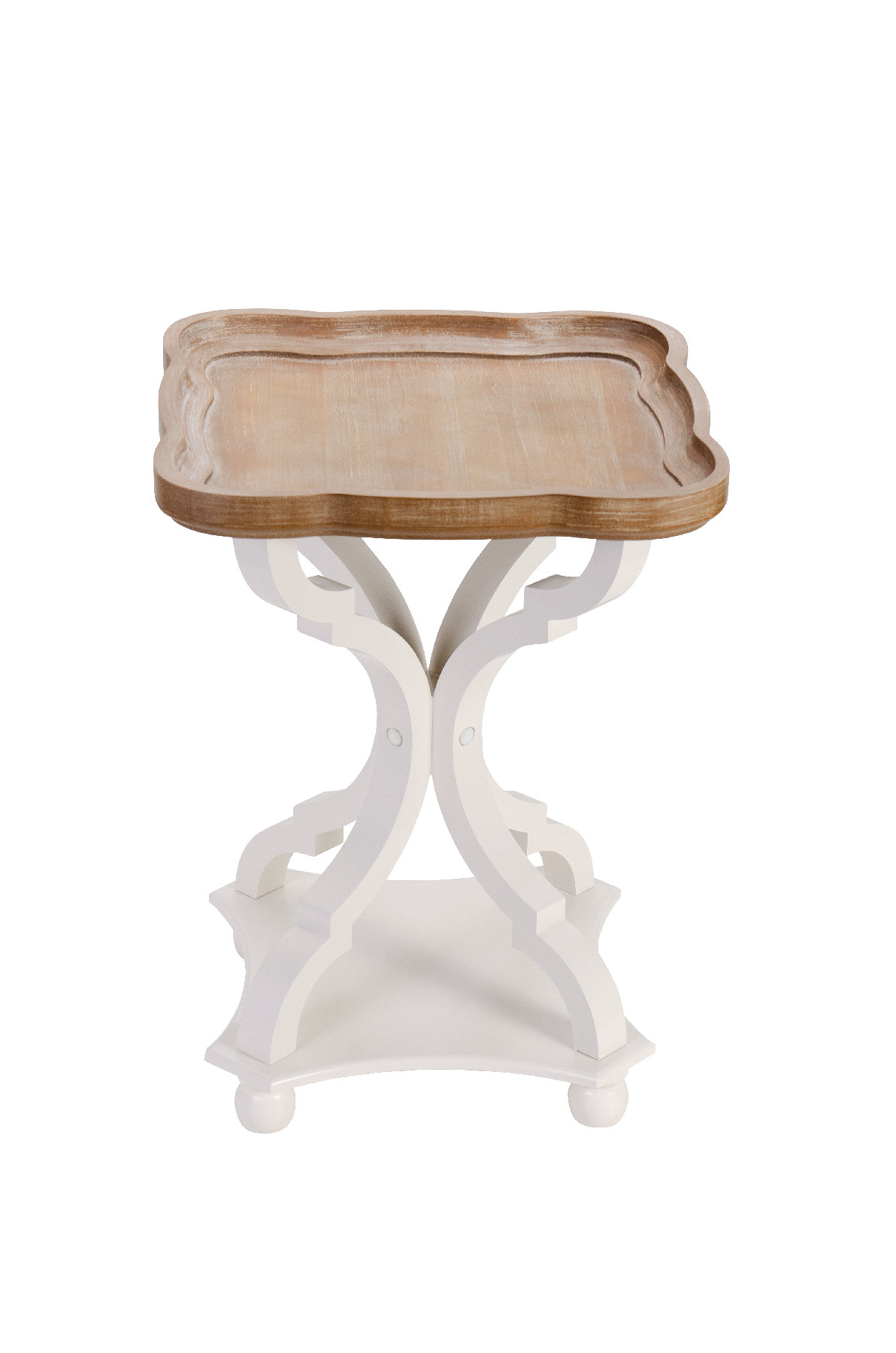 Ophelia & Co. Plaisance Rustic Farmhouse Cottage Core Accent End Table, Natural Tray Top Side ...