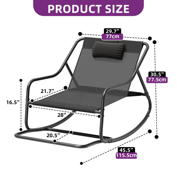 Ebern Designs Metal Patio Rocking Chair | Wayfair