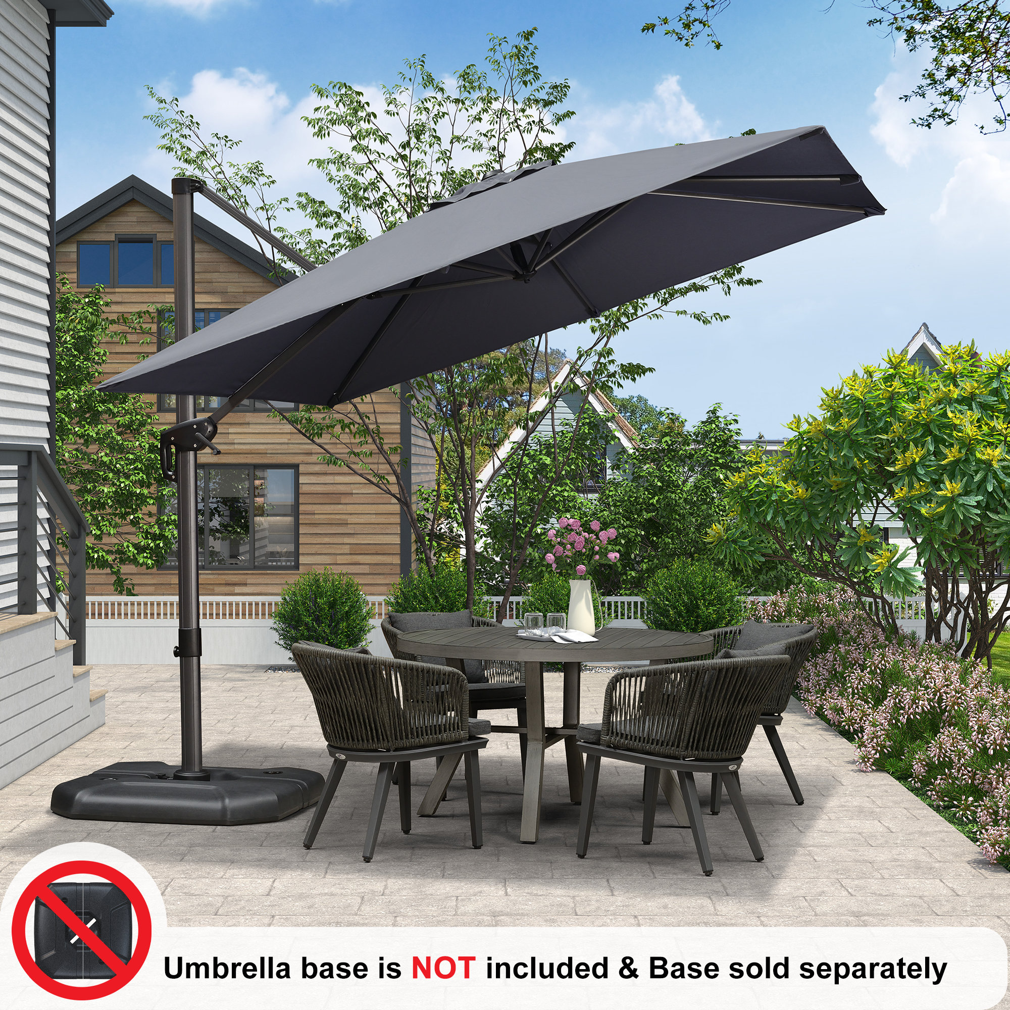 Arlmont & Co. Anoush 9' Square Cantilever Umbrell Without Base | Wayfair