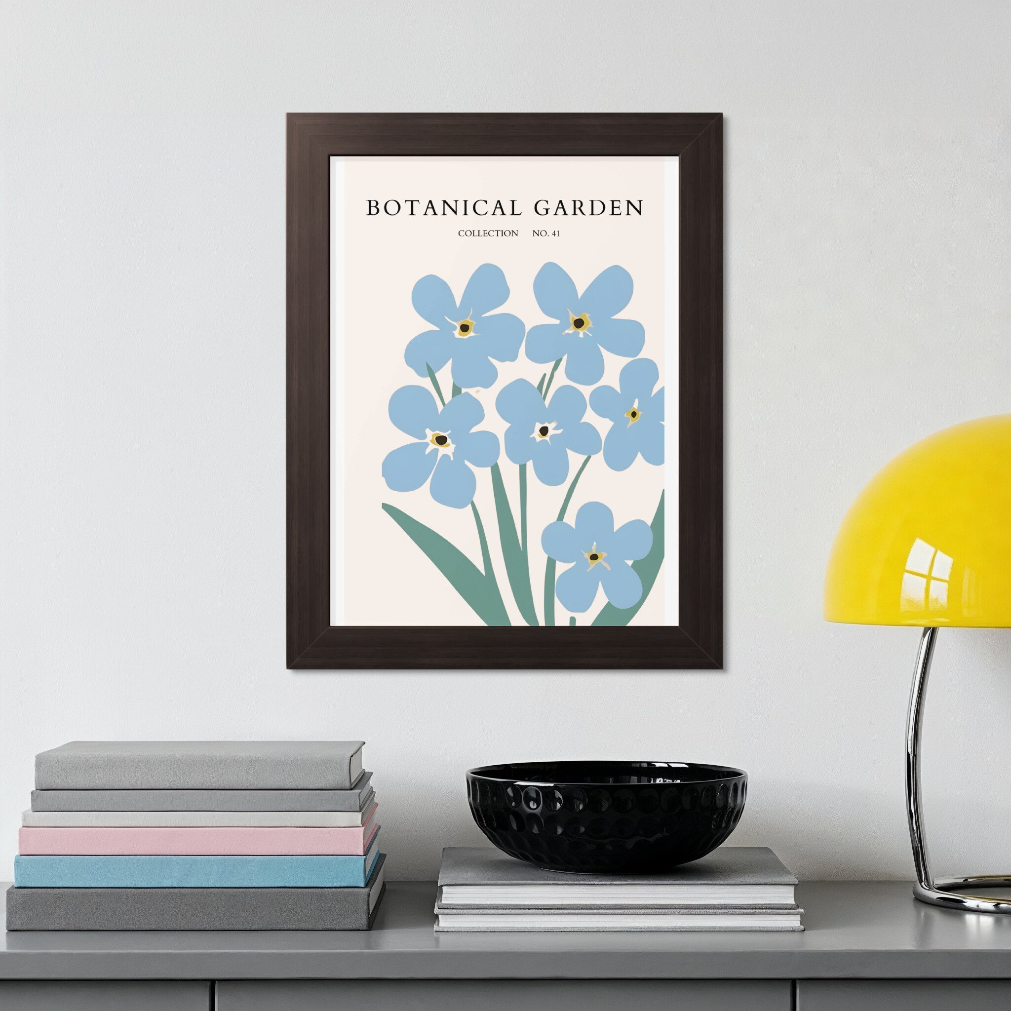 Lark Manor Botanical Garden Wall Art, Forget Me Nots Print, Floral Art ...