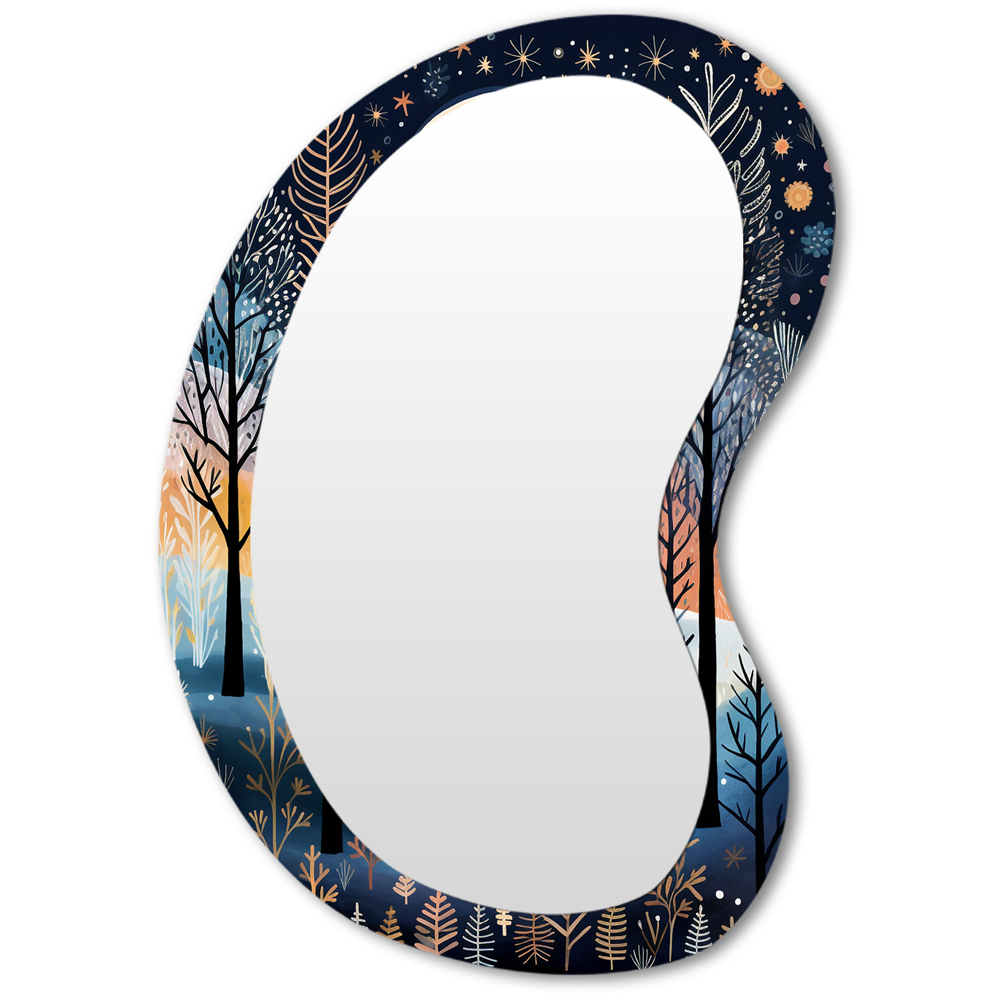 Latitude Run® Full Moon Over Christmas Winter Woods - Forest 3D Shapes ...