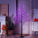 Primrue 6ft Halloween Willow Tree 200 Led Lights Artificial Black ...