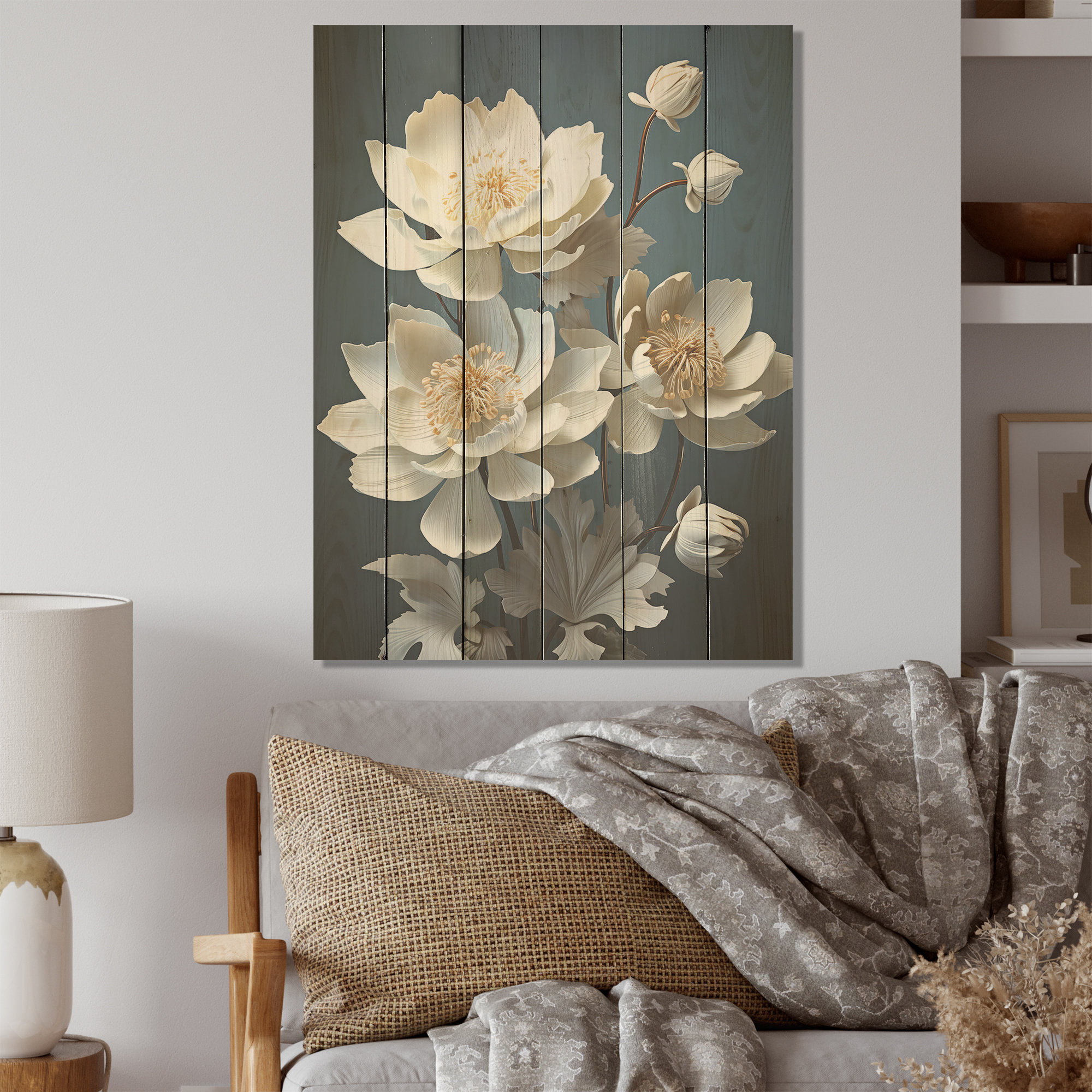 Lark Manor Lotus Bliss Unveiled - Lotus Wood Wall Art On Natural Pine ...