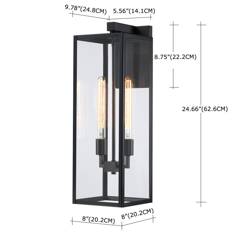 17 Stories Eldon 2 Lights Outdoor Wall Light & Reviews | Wayfair