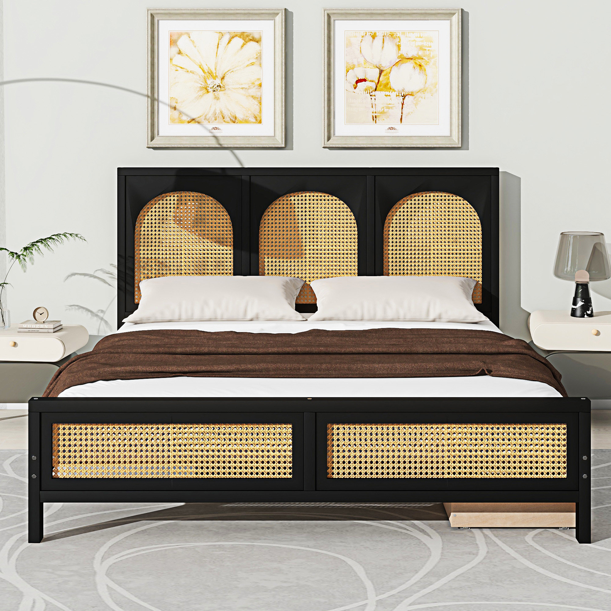 Latitude Run® Wood Storage Platform Bed With 2 Drawers | Wayfair