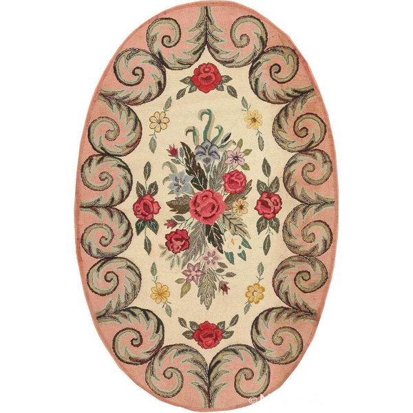 Nazmiyal Collection Antique Hooked American Round Oval Rug | Wayfair