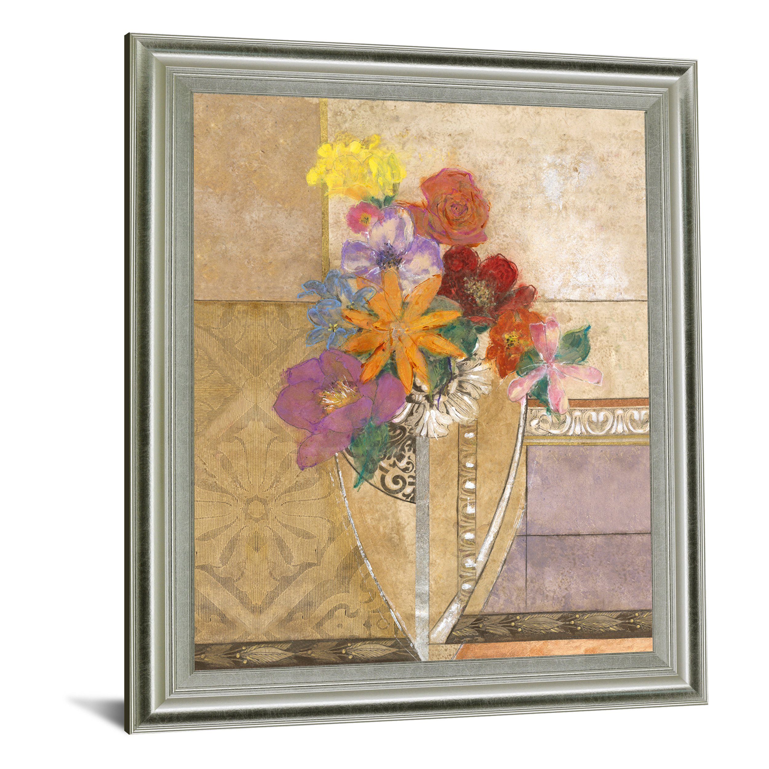 Red Barrel Studio® Floral Harmony Wall Art - 28" x 34" - Silver ...