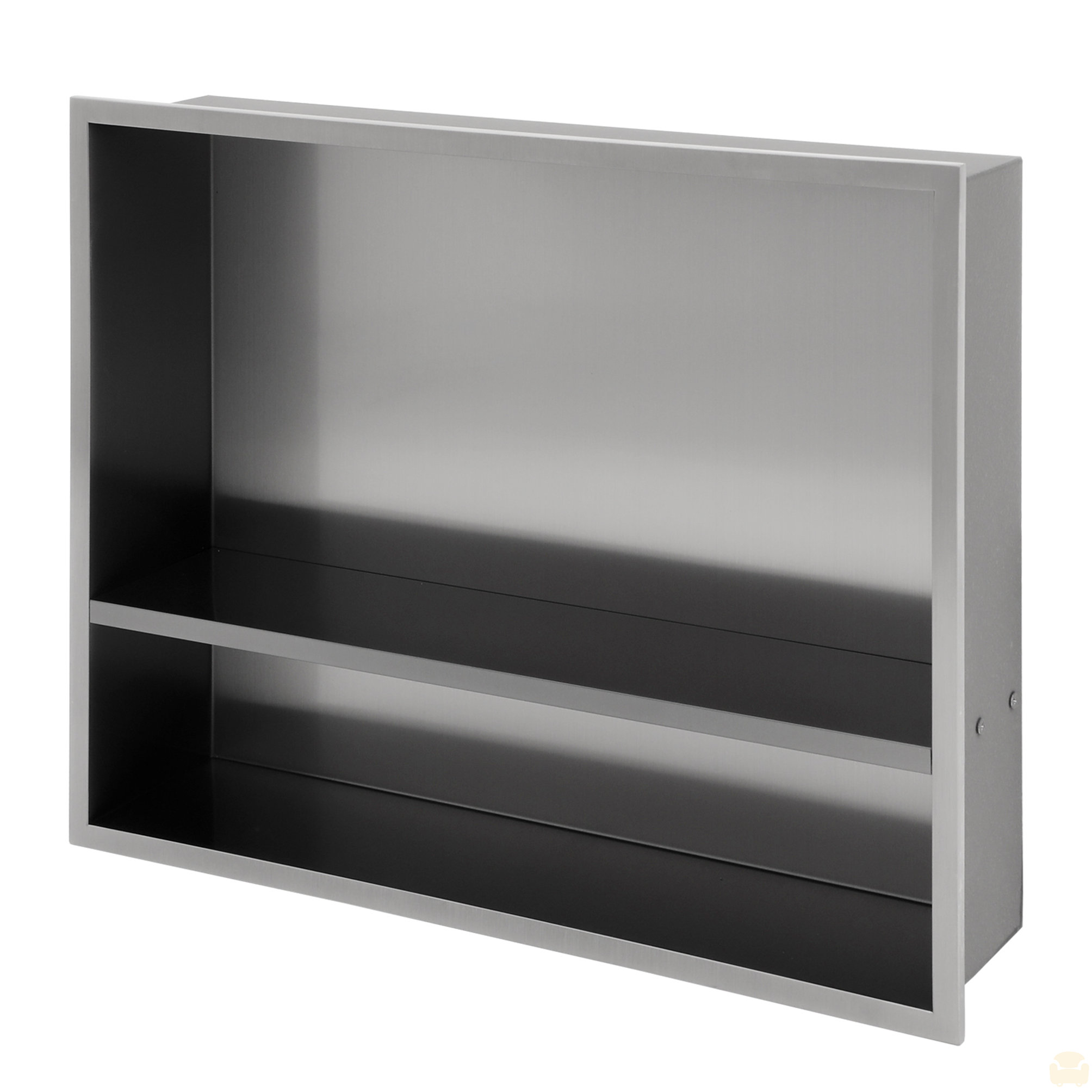Brayden Studio 19" x 15" Stainless Steel Shower Niche Double Shelf ...
