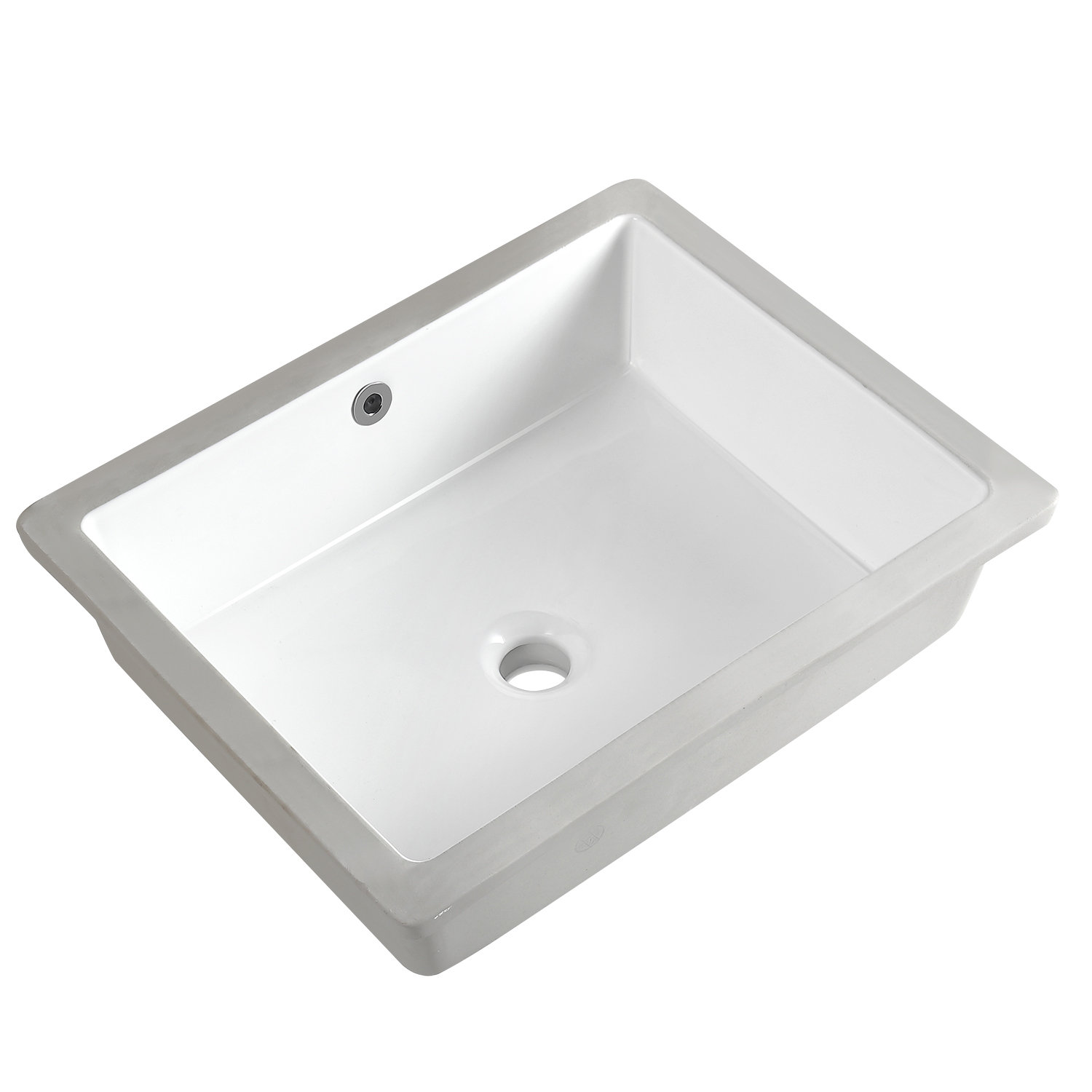 KARAMAG Undermount Bathroom Sink Rectangle White Ceramic Bathroom Sink ...