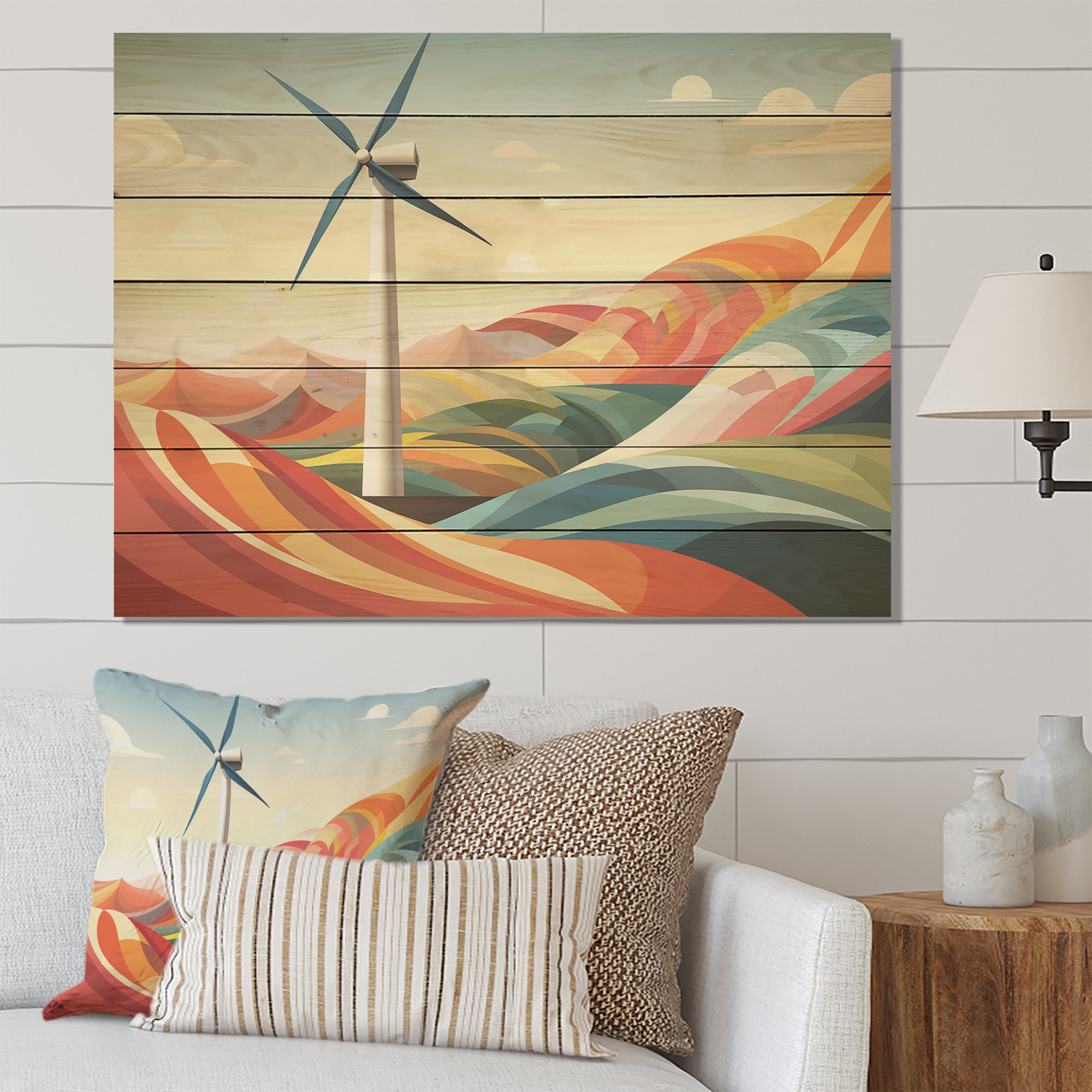 Winston Porter Green Holland Windturbine Meadow Views II - Wind ...