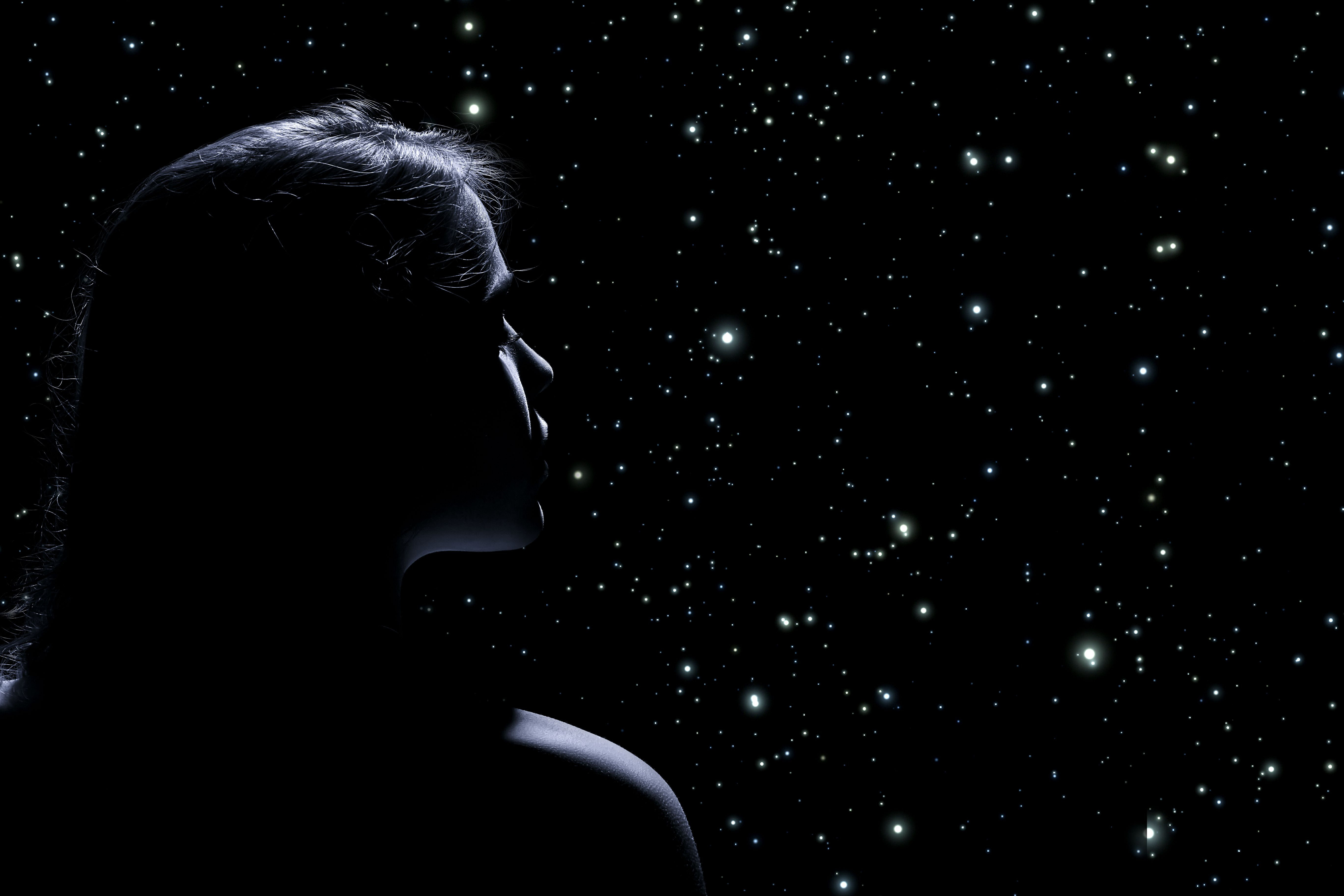 Ebern Designs Dosher Profile on Stars - Wrapped Canvas Photograph | Wayfair