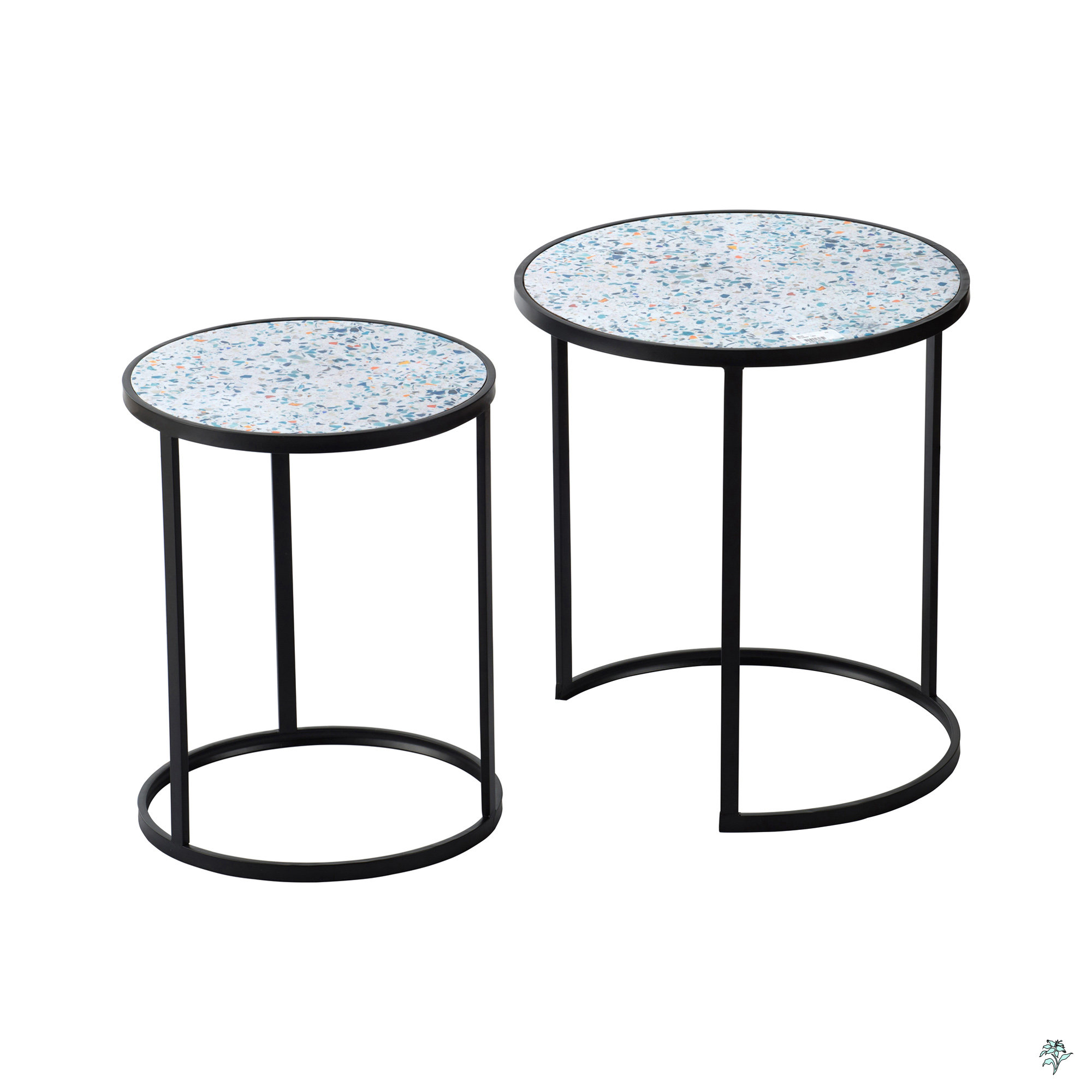 Ophelia & Co. Set Of 2 Round End Table, Stacking Side Tables With ...